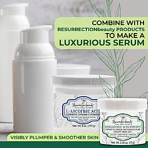 Pure Hyaluronic Acid Powder High Molecular Weight Sodium Hyaluronate to Make Your Own Premium Moisturizing Beauty Serum, Skincare Mask Treatment, Vitamin C Serums & DIY Facial Skin Care Products 10g