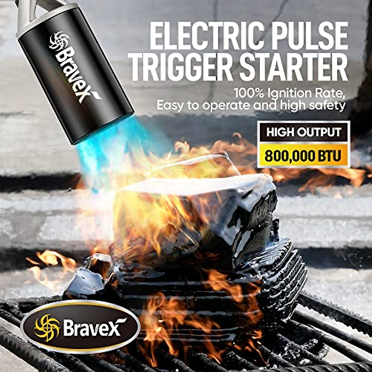 Propane Torch Weed Torch Weed Burner - Electronic Automatic Ignition, 800 000 BTU Propane Weed Torch with 10FT Hose, Push Button Electronic Spark Generating Powered by AAA Battery (not include）
