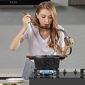 ESLITE LIFE Nonstick Stock Pot with Lid, 5 Quart Granite Coating Large Soup Pot Casserole Dish Cookware, Compatible with All Stovetops (Gas, Electric & Induction), PFOA Free