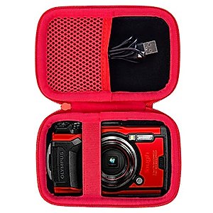 Aenllosi Hard Case Replacement for Olympus Tough TG-6 Waterproof Camera (Red)