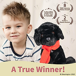 Bearington Cole The Black Labrador Puppy, Black Lab Stuffed Animal, 7.5 Inch Dog Plush, Black Stuffed Dog, Ideal Christmas Stuffed Dog Gift for Toddlers, Kids & Teens