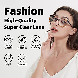 Autojouls 3-Pack Reading Glasses for Women，Oprah Style Frame Spring Hinge Clear Lens Readers Glasses, Black BlackPink Transparent 1.5 x