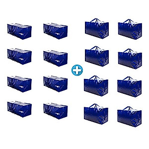 VENO 16 Pack Heavy-Duty Moving Bundle (8 Pack Extra-Large Moving Bag w/Backpack Straps + 8 Pack Oversized Storage Moving Bag w/Label Pocket)