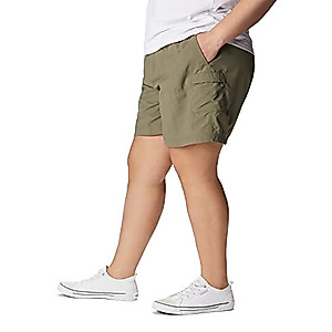 Columbia Women's Sandy River Cargo Short, Breathable, UPF 30 Sun Protection, Stone Green, Medium