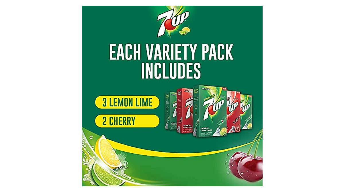 7UP Variety Pack Powder Drink Mix - Sugar-Free Flavored Water