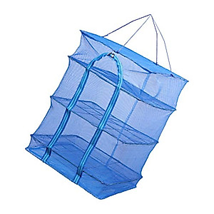 IMIKEYA 3 Layers Drying Net Folding Fish Mesh Drying Rack Net Folding Vegetable Dishes Mesh Hanging Drying Net Mesh Storage Bag
