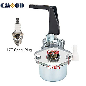 696065 Carburetor Compatible for Briggs & Stratton 697422 110402 110412 215369 Tiller Engine Carb with Mounting Gaskets Kit and 491588S Flat Air Filter Cartridge