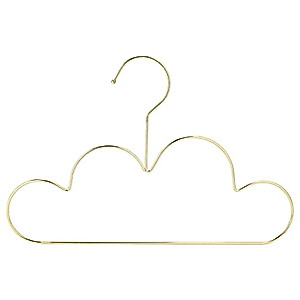 Pteanecay Coat Hangers for Kids,Gold Cloud Shape Metal Hangers Infant & Toddler Closet,11.8 * 7.7 * 0.2inch,10 PCS