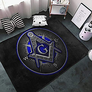 SWEET TANG Area Rug Masonic Faith Hope and Charity Freemason Logo Modern Soft Floor Mat Throw Rugs Nursery Decoration Rugs Baby Care Crawling Carpet, 60x39 inches