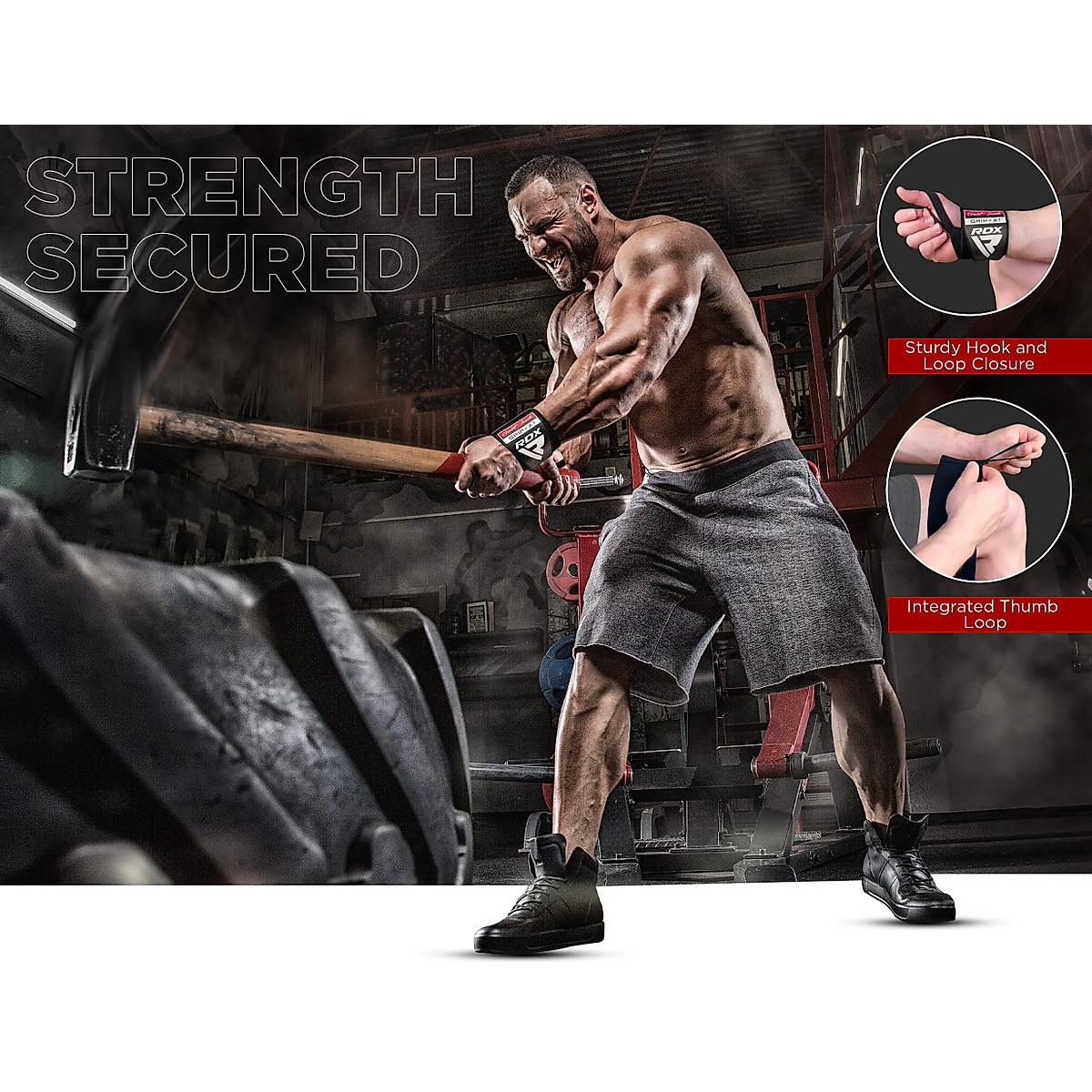 RDX Wrist Wraps for Weightlifting (Pair), IPL USPA Approved, Elasticated 18” Cotton Straps Support with Thumb Loop, Gym Wrap for Weight Lifting Powerlifting Competition Strength Training Bodybuilding