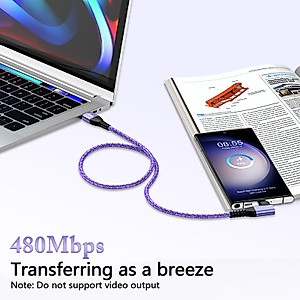 USB Type C Cable 6FT 3Pack Fast Charging Right Angle Cable,3.1A USB C Charger Phone Cord for iPhone 15 Pro,Samsung Galaxy A55 A35 A33 A32 5G S24 A15 A25 A14 A54 A11 A12 A13 A20 A21 A51 S22 S23,Moto,LG