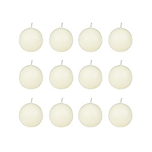 Zest Candle CBZ-004 12-Piece Ball Candles, 2-Inch, Ivory, Count