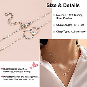 STORUP Mother Daughter Matching Necklace, Mom Daughter Necklace Set Mothers Day Gifts for Mom Daughter Interlocking Circles Necklaces Jewelry Mom Gifts from Daughters Birthday Gifts for Mom Daughter