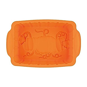 Supreme Housewares Pumpkin Loaf Pan Set of 2 Silicone Pumpkin Cake Baking Pan Tray Kitchen Baking Decoration Mold for Fall Harvest Halloween, Baking Loaf Pan