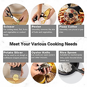 Kitchen Utensils Set, 17PCS Cooking Utensils Set, 410F° Heat Resistant & Non-stick Food Nylon Kitchen Gadgets Accessories For Cookware, BPA Free Kitchen Tools (Black)