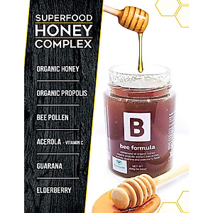 VITASUPPORTMD Superfood Organic Honey Fortified with Propolis - Aide with Immune Support, Energize Your Mind & Body with Bee Pollen, Vitamin C, Guarana, & Elderberry Bee Formula