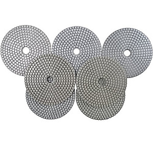 Konfor Professional Grade Diamond Polishing Pads 5 inch Wet 7 Piece Set Granite Stone Concrete Marble