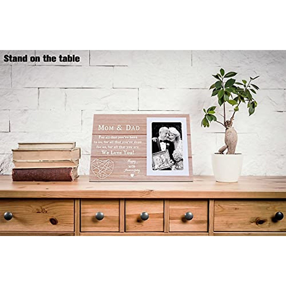 NZY Happy 50th Wedding Anniversary for Mom and Dad Parents - Picture Frame Gift- For All That You're Been to Us, For All That You've Done for Us-Fifty Years of Marriage Gift - Photo Frame Gift