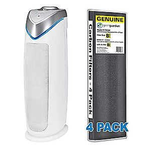 Germ Guardian HEPA Filter Air Purifier with UV Light Sanitizer with Guardian Technologies GermGuardian Air Purifier GENUINE Carbon Filter 4-Pack