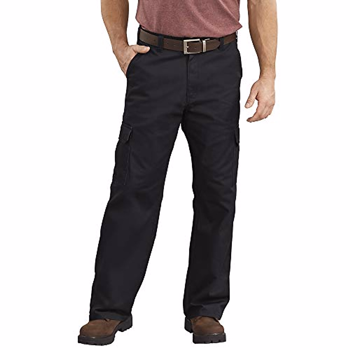 Dickies Men's Loose-Fit Cargo Work Pant, Black, 34W x 34L