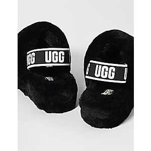 UGG Women's Fluff Yeah Slide Slipper, Black, 11 M US