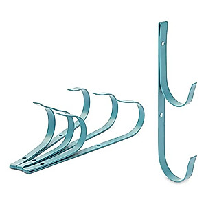 Okuna Outpost Set of 4 Pole Hanger Hooks for Pool Supplies, Lightweight Garden Tools (Blue)