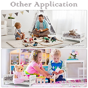 SPOKKI Newborn Photography Props Bed, White Wooden Baby Photoshoot Props Bed, Doll Bed with Box for Newborn Photoshoot