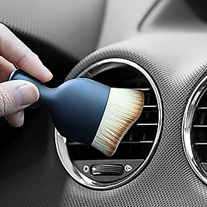 4 PCS Car Interior Cleaning Tool, Soft Bristles Car Detailing Brush, Auto Interior Cleaning Brush Dust Collectors, Curved Design Dust Removal Clean Brush for Dashboard, Air Conditioner Vents (4 PCS)
