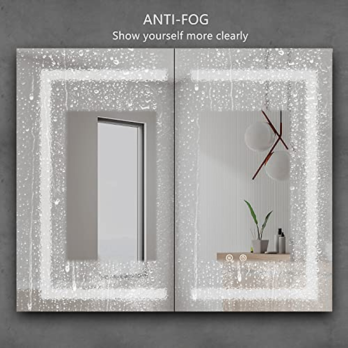 Wemin Smart Home Recessed or Surface 36x30 Inch LED Mirror Medicine Cabinet with Adjustable Color Temp, LED Lighted Medicine Cabinet w/Defogger, Light Color Dimmer(2700-6500K), Outlets & USB (36 x 30)