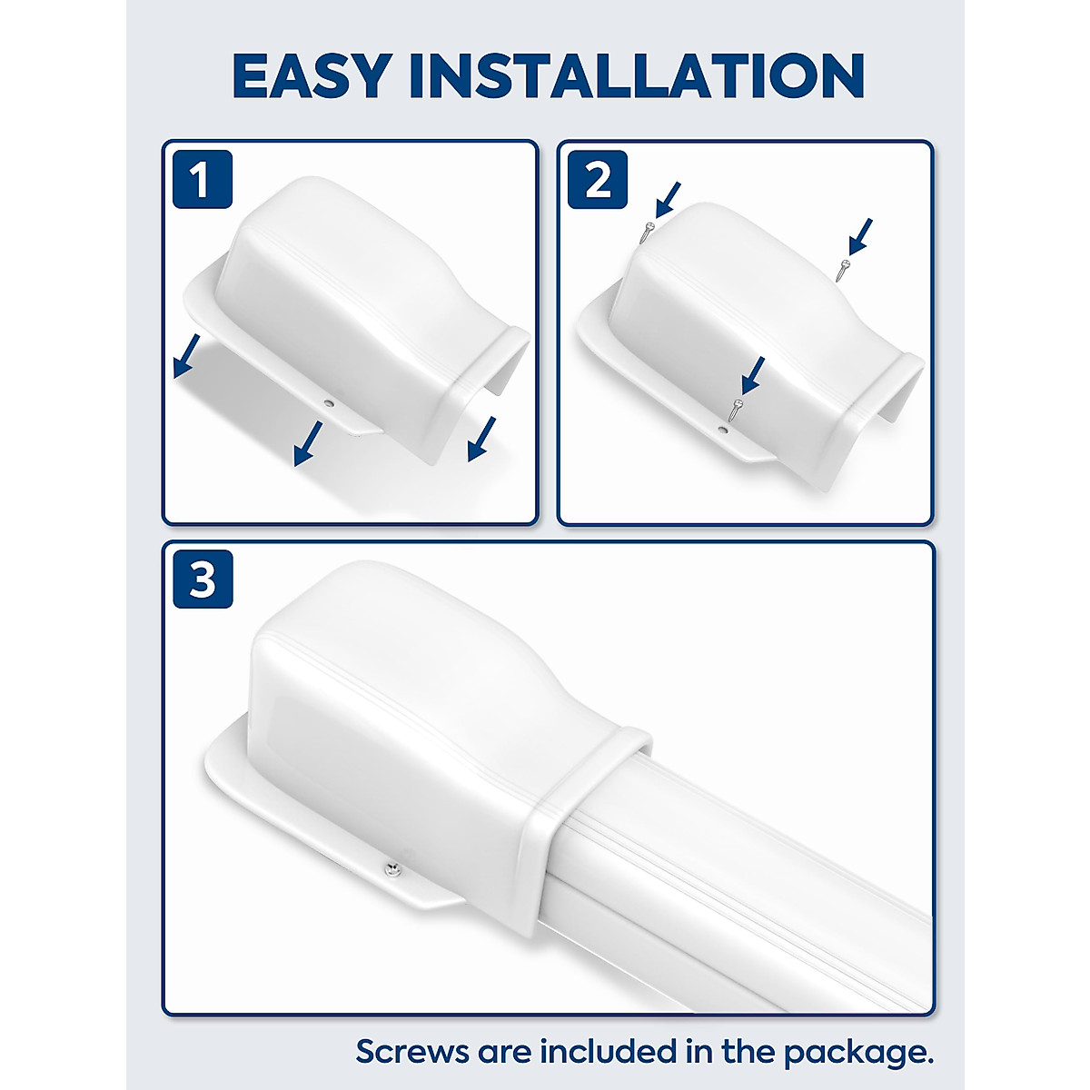 Nouscan 3" Entry Wall Cover, Upgrade PP Heat-Resistant, Paintable Decorative Entry Cover Line Set Kit Parts Accessories, for Mini Split Air Conditioners, AC, HAVC and Heat Pumps