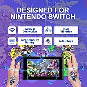 Joycon Controller for Switch,Wireless Game Switch Controller Support Motion Control/Dual Vibration（PB）