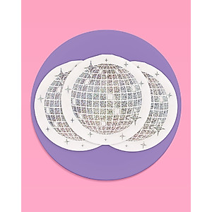 xo, Fetti Disco Ball Napkins - 3-ply, 25 pcs Shimmer Iridescent | Last Disco Bachelorette Decorations, Groovy Retro Birthday Party Supplies, NYE Tableware, 70s Baby Shower, Space Cowboy