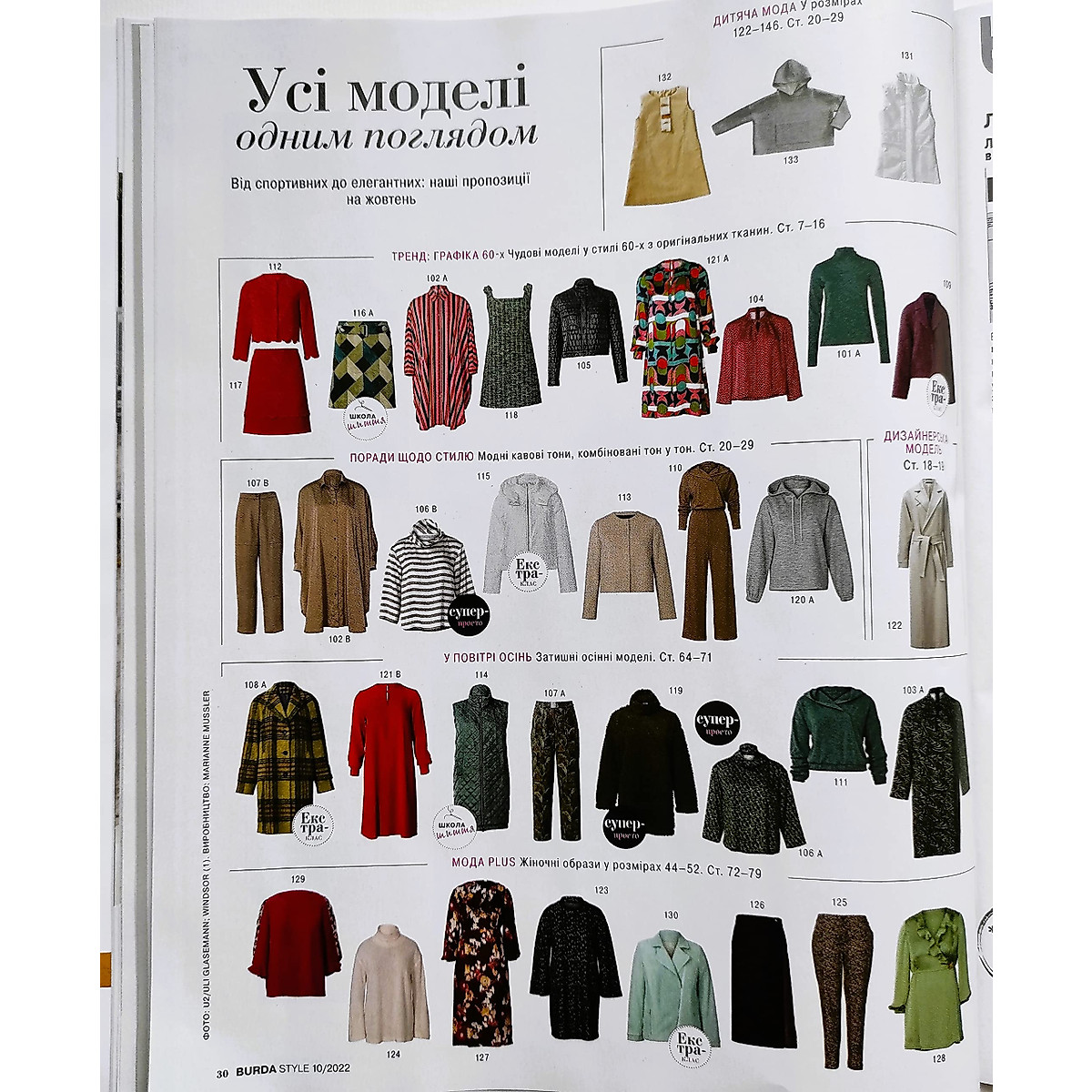 Vol.10/2022 Burda Style Magazine in Ukrainian Sewing Patterns Templates Ukraine Fashion Clothes Dress Blouse Coat Skirt Pants Women 34-44 Size Plus XL 44-52 Kids 122-146 Журнал Бурда Українською