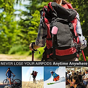 R-fun AirPods Pro Case Cover with Keychain, Full Protective Silicone Skin Accessories for Women Girl with Apple 2019 Latest AirPods Pro Case, Front LED Visible-Pink