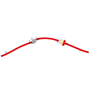 HIAORS Red Gas Fuel Hose Oil Filter Clamps Inline Fuel Shut Off Valve Petcock Petrol Switch for 50cc 70cc 110cc 125cc 150cc 250cc Baja 90cc BA150 Chinese ATV Four Wheeler Apollo Pit Dirt Bike Go Kart