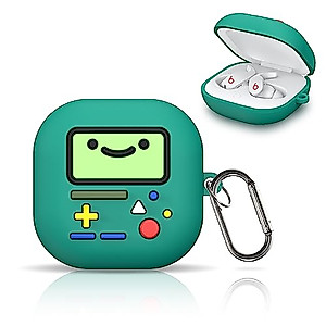 Cute Case for Beats Fit Pro 2021, Shock-Absorbing Protective Beats Fit Pro Case Cover Silicone Shell Compatible for Beats Fit Pro Charging Case with Carabiner (Green)