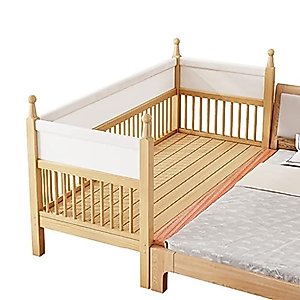 Wooden Bed, Solid Wood Bed Frame Wood Slat Support Widened Splicing Bed, Bed Sleeper for Adults, Kids, Teenagers (Size : 150x80x40cm)