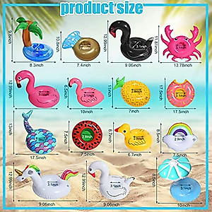 Pool Drink Floats, 15 Pack Drink Floaties, Durable Inflatable Drink Holder, Floating Drink Holder for Pool
