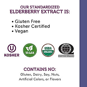Nature's Way USDA Organic Sambucus Elderberry Syrup, Herbal Supplements, Gluten Free, Vegetarian, 4 Ounce (Packaging May Vary)
