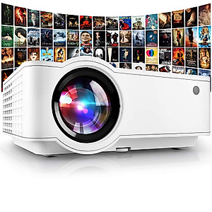 Mini Projector 5500 Lux 210" Video Projector 1080P with Projector Screen