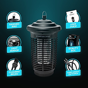 Electric Black Outdoor Mosquito Zapper 25W Total Power - Waterproof Zapper - Indoor Mosquito Repellent Fly Traps - Outdoor Bug Killer Fly Zapper Indoor
