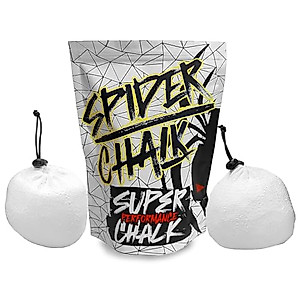 SPIDER CHALK Refillable Climbing Chalk Ball 2-Pack, 3oz Each - Lab-Grade Premium Chalk for Powerlifting, Weightlifting, Extra Large 3oz Gym Chalk Sock for Improved Grip