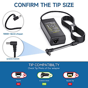 19.5V AC DC Adapter Charger for Sony Bravia TV W600B KDL-40R510C KDL-40W600B KDL-40W600D KDL-32W600D KDL55W650D KDL48W600B KDL-32W700B KDL-48R510C KDL-40S4100 KDL-40S4100 TV Power Supply Cord