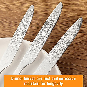 Nuenen 100 Pieces Dinner Knives Set, 8.3 Inches Durable Butter Knife Stainless Steel Serrated Table Knives, Steak Knives Silverware for Home, Restaurant, Kitchen, Dishwasher Safe and Mirror Polished