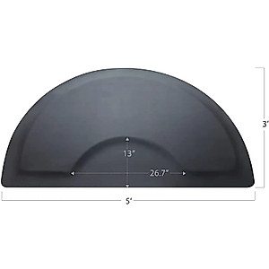 Salon mats for Hair Stylist 3′x5′ Barber Shop Salon Floor Chair Mat -Black Semi Circle Hair Stylist Station Mats -1/2" Thick Office Comfort Floor Mat