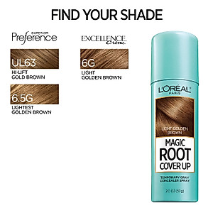L’Oréal Paris Hair Color Root Cover Up Temporary Gray Concealer Spray Light Golden Brown (Pack of 2) (Packaging May Vary)