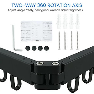 YWHWLX Wall Mounted Clothes Hanger Rack, Retractable Clothes Drying Rack,Space-Saver, Aluminum Laundry Drying Rack,Collapsible, for Laundry,Balcony, Mudroom, Bedroom (Black)