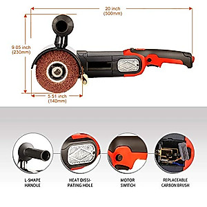 Burnishing Polishing Machine, ZFE 1200W 110V Burnishing Polishing Machine Polisher/Sander Set with 4PCS Non-woven Burnishing Wheels (80# 120# 240# 360#) for Metal and Stainless Steel Polishing