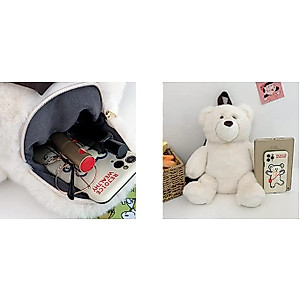 HIQUAY Cute Plush Backpack Fluffy Kawaii Bag for Girls Everyday Use (Black)