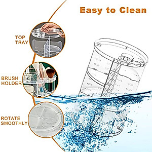 Rotating Makeup Organizer, DIY 8 Adjustable Layers Spinning Skincare Organizer, Cosmetic Display Case with Brush Holder Perfume Tray, Multi-Function Storage Carousel for Vanity Bathroom Countertop